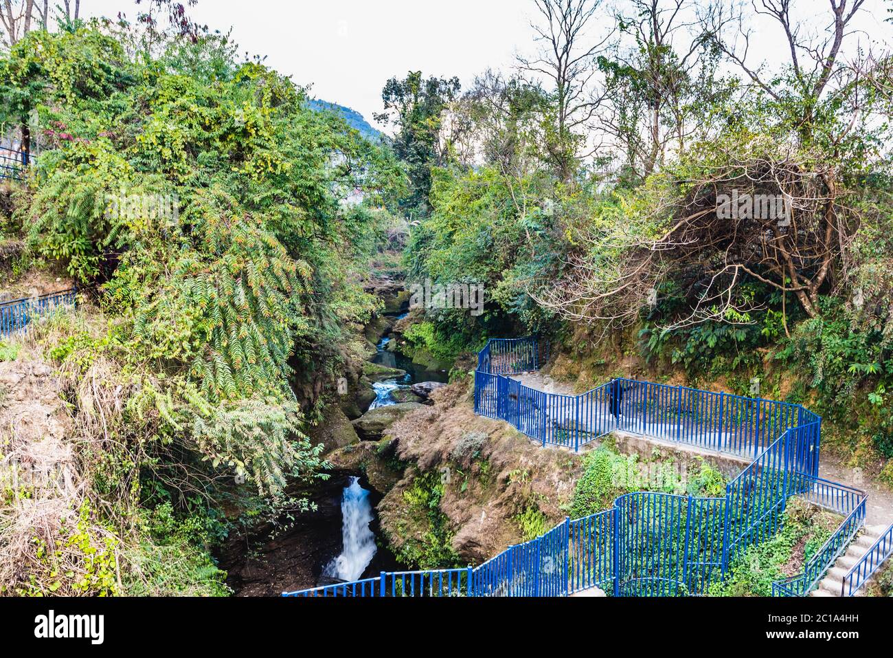 Waterfalls and gorge Pokhara Nepal Stock Photo - Alamy