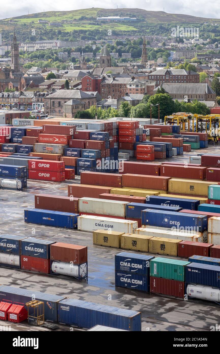 Shipping Sea Container Port Docks And Cruise Ship Terminal Greenock ...