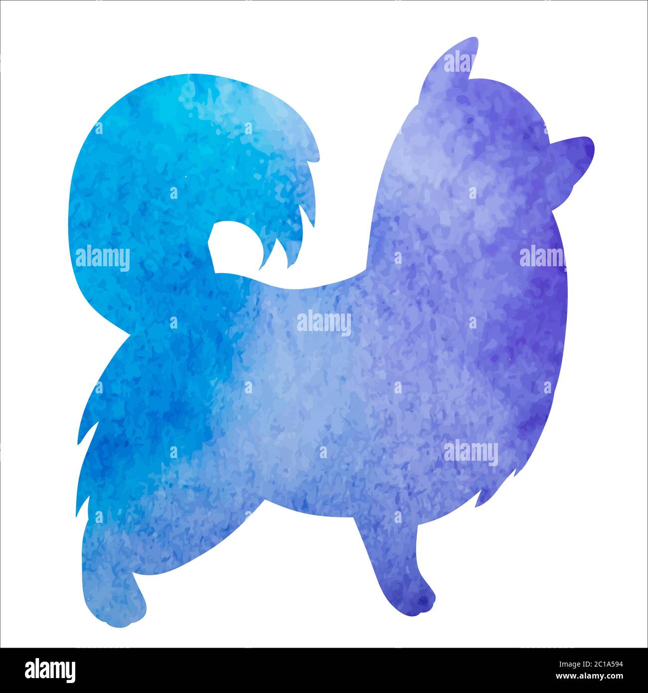 blue watercolor silhouette of a dog standing Stock Vector Image & Art ...