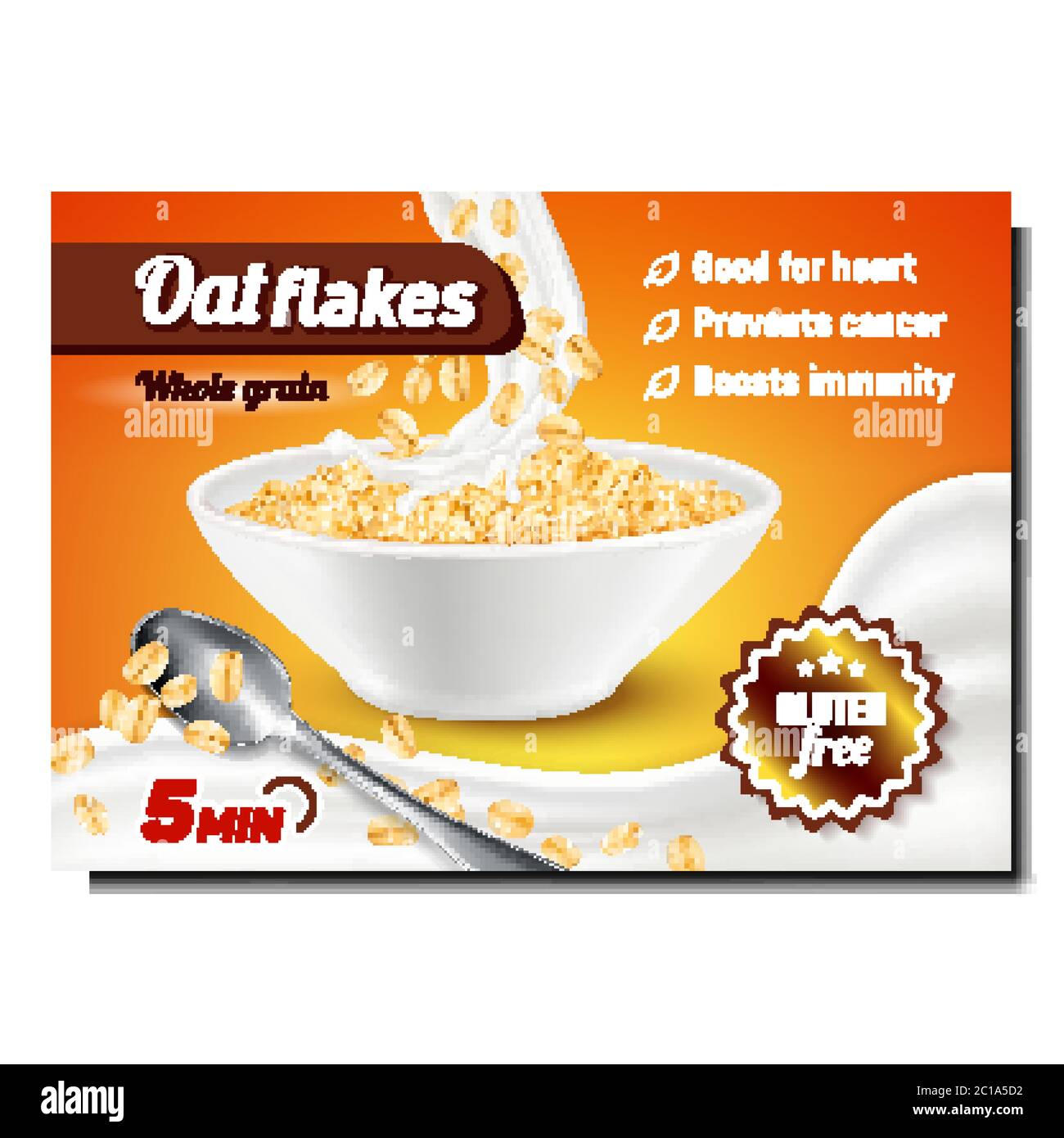 Oat Flakes Creative Promotional Banner Vector Stock Vector Image & Art ...