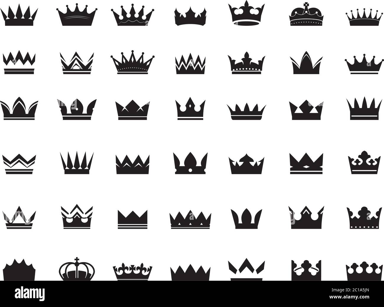 Collection of luxury vector icons. Vector outline king crowns and ...