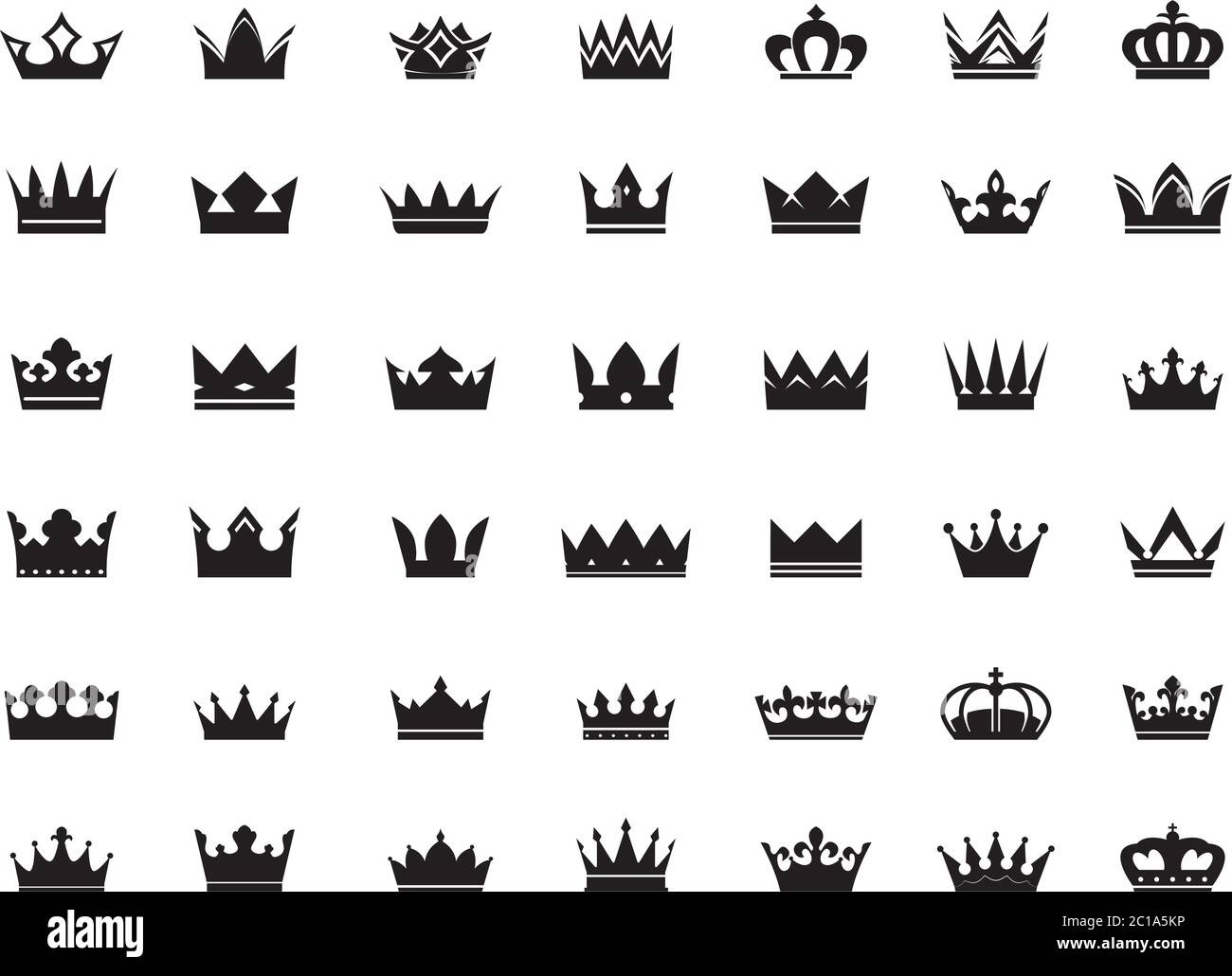 Collection of luxury vector icons. Vector outline king crowns and ...