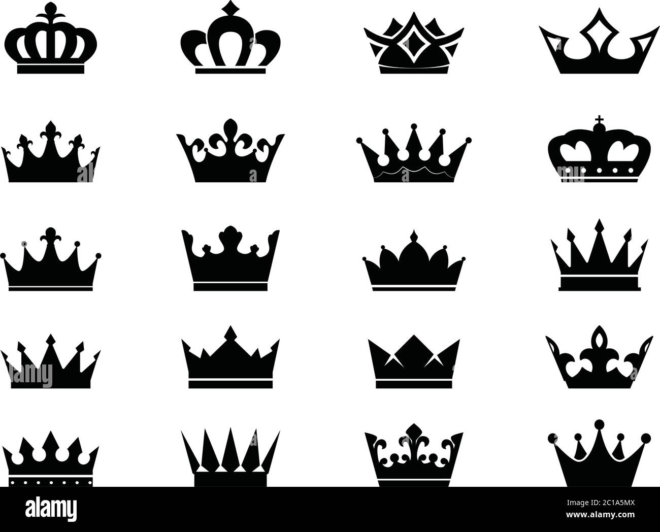 Collection of luxury vector icons. Vector outline king crowns and ...