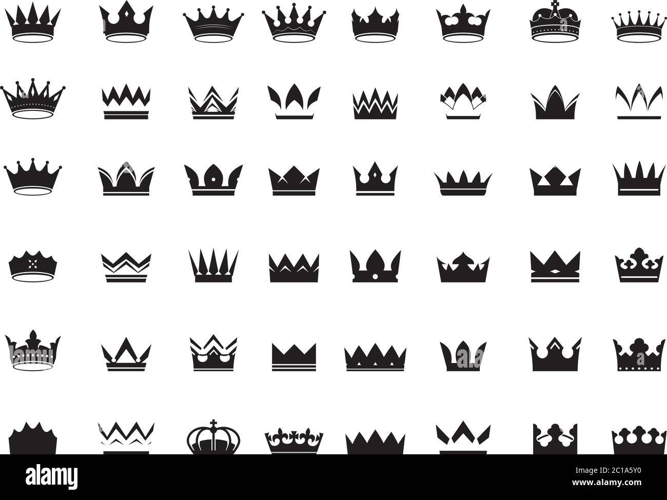 Collection of luxury vector icons. Vector outline king crowns and ...