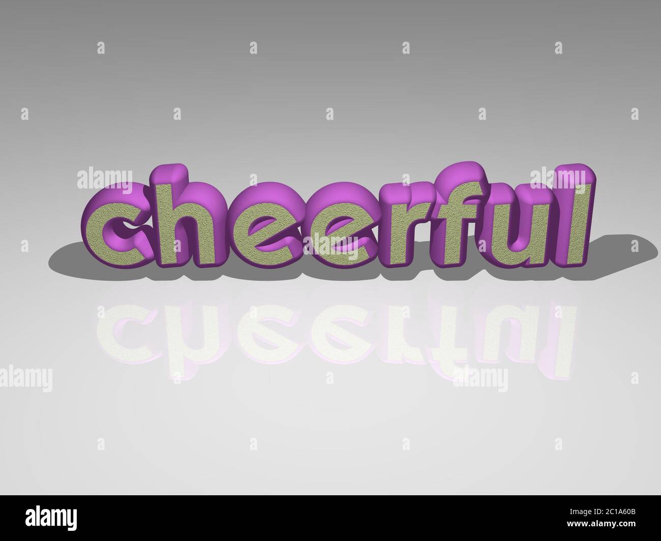 3D illustration of CHEERFUL text with light perspective and shadows, an ...