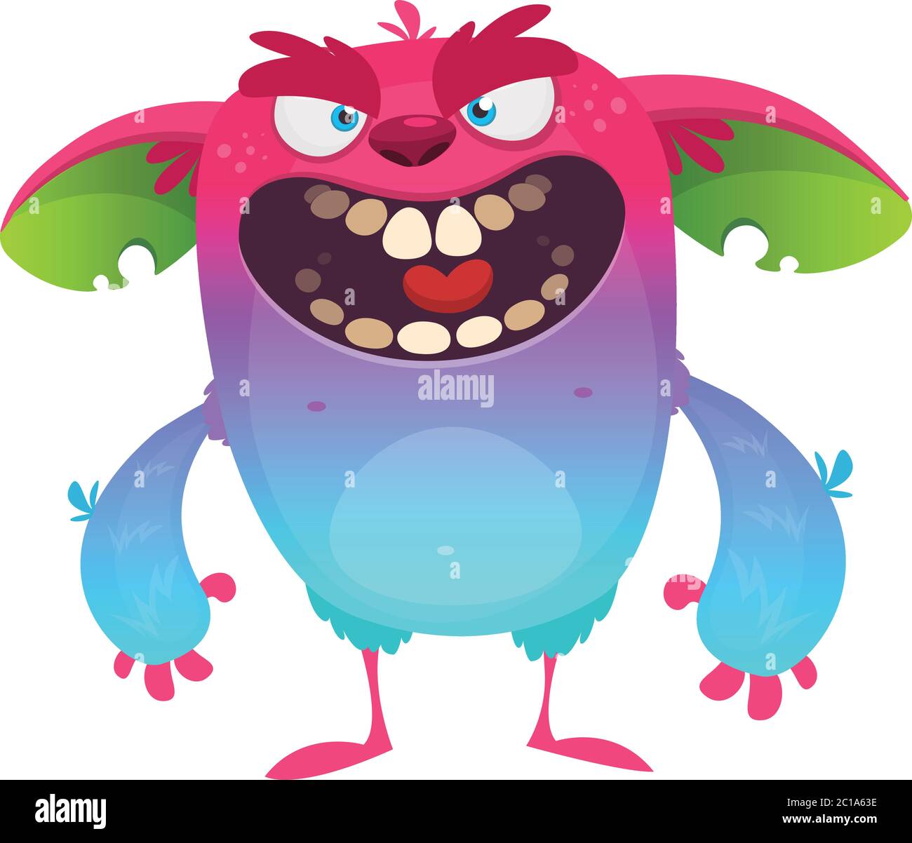 Cartoon angry monster character. Vector illustration for Halloween ...