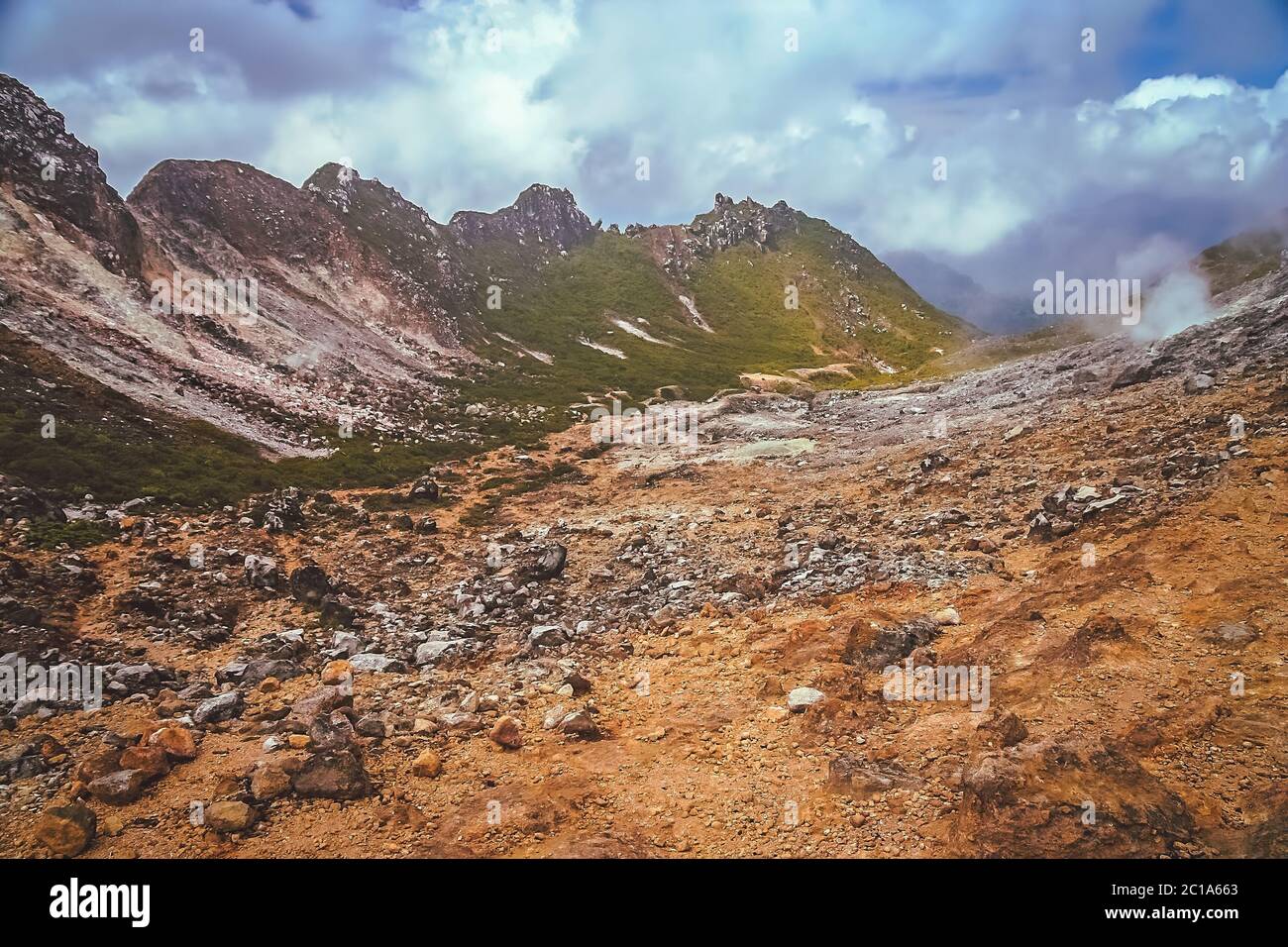Landscape of the Gunung Sibayak volcano Stock Photo - Alamy