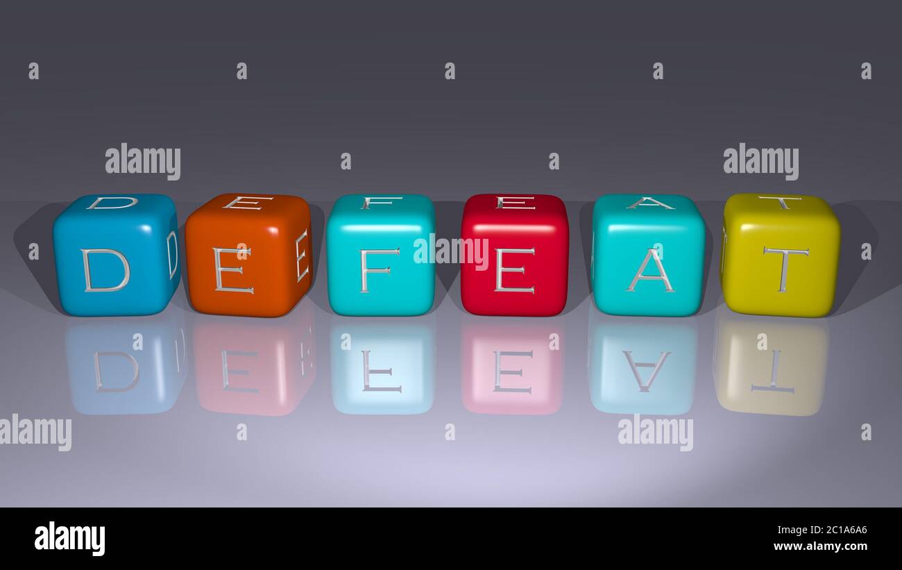 DEFEAT combined by dice letters and color crossing for the related ...
