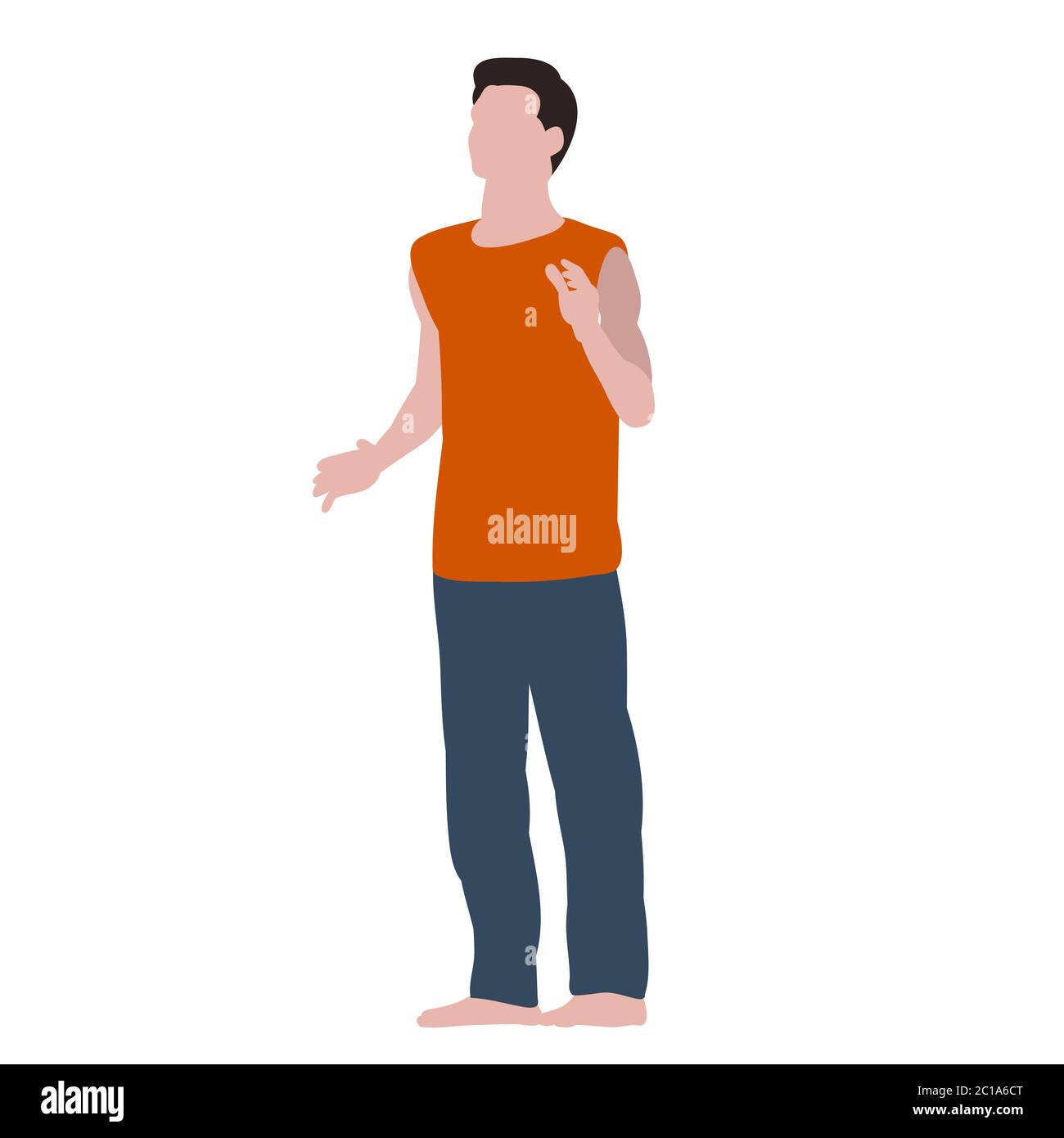 vector, on a white background, without face, in a flat style, man, guy ...