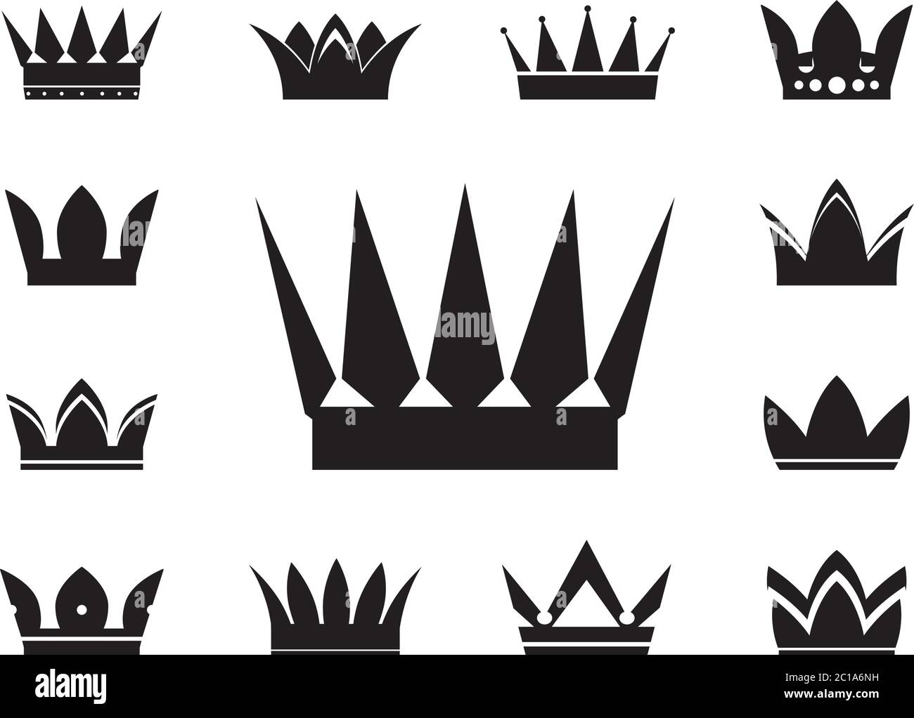 Collection of luxury vector icons. Vector outline king crowns and ...