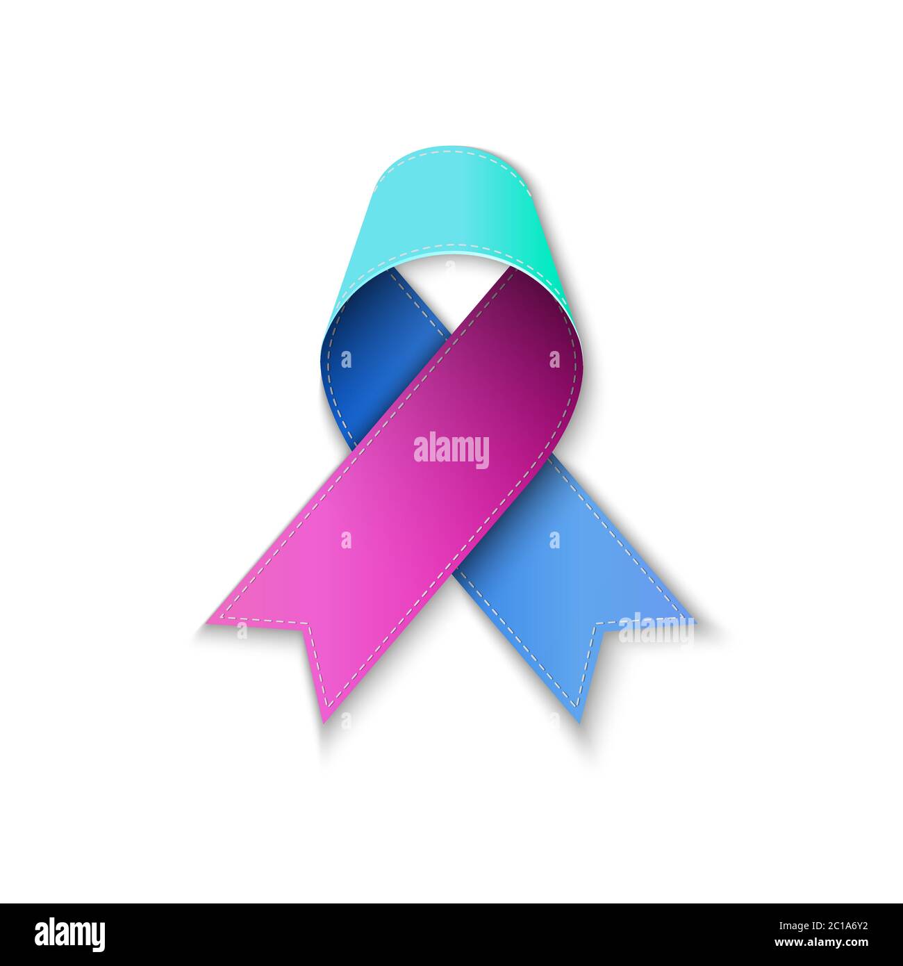 Thyroid Cancer Symbol Cancer Ribbon. Thyroid Cancer. Vector