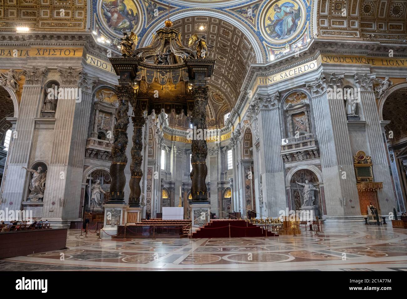 Rome, Italy - June 22, 2018: Panoramic view of interior of Papal ...