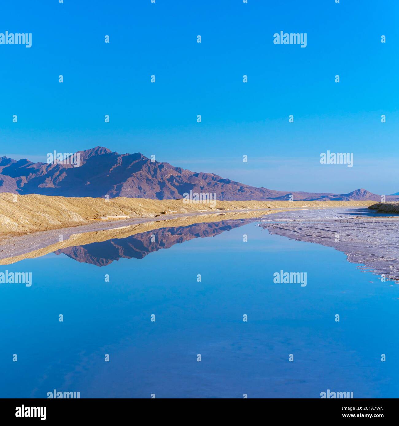 Square crop Reflection in still water at Bonnievale Salt Flats Stock ...