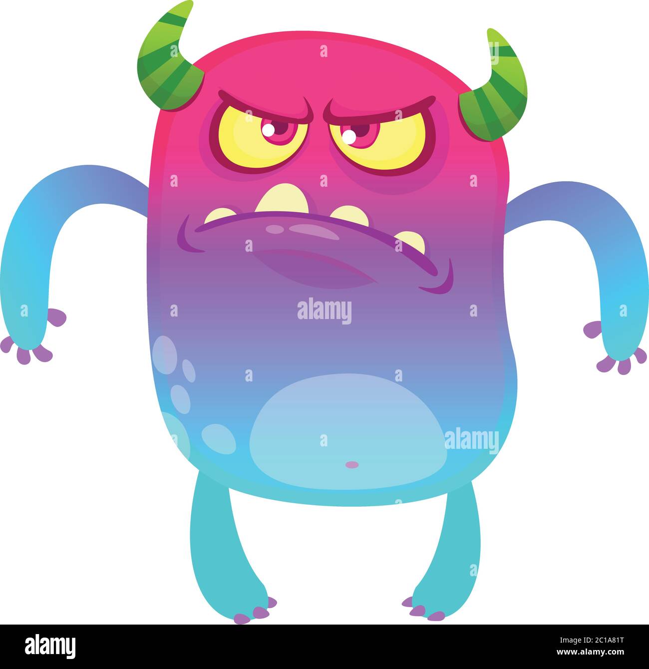Cartoon grumpy monster character. Vector illustration for Halloween ...