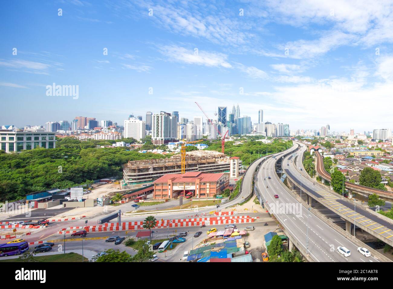 aerial view of elevated road in modern city Stock Photo - Alamy