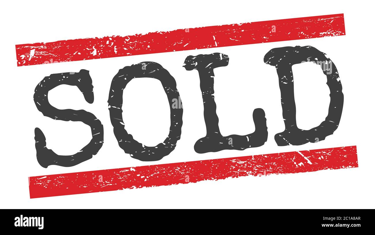 SOLD red black grungy stamp Stock Photo - Alamy