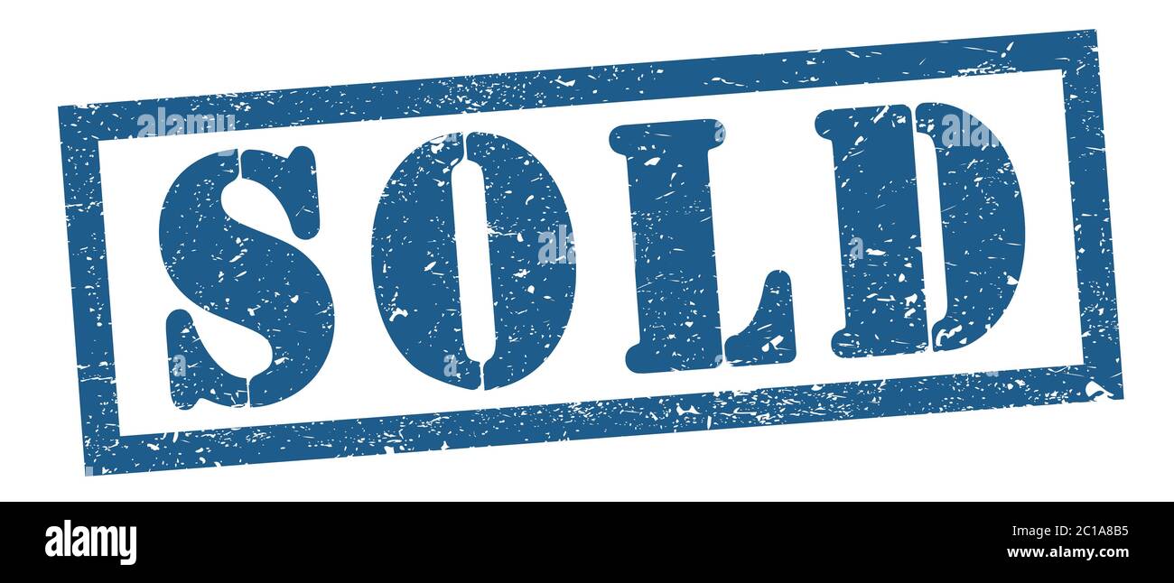 SOLD blue grungy stamp Stock Photo - Alamy