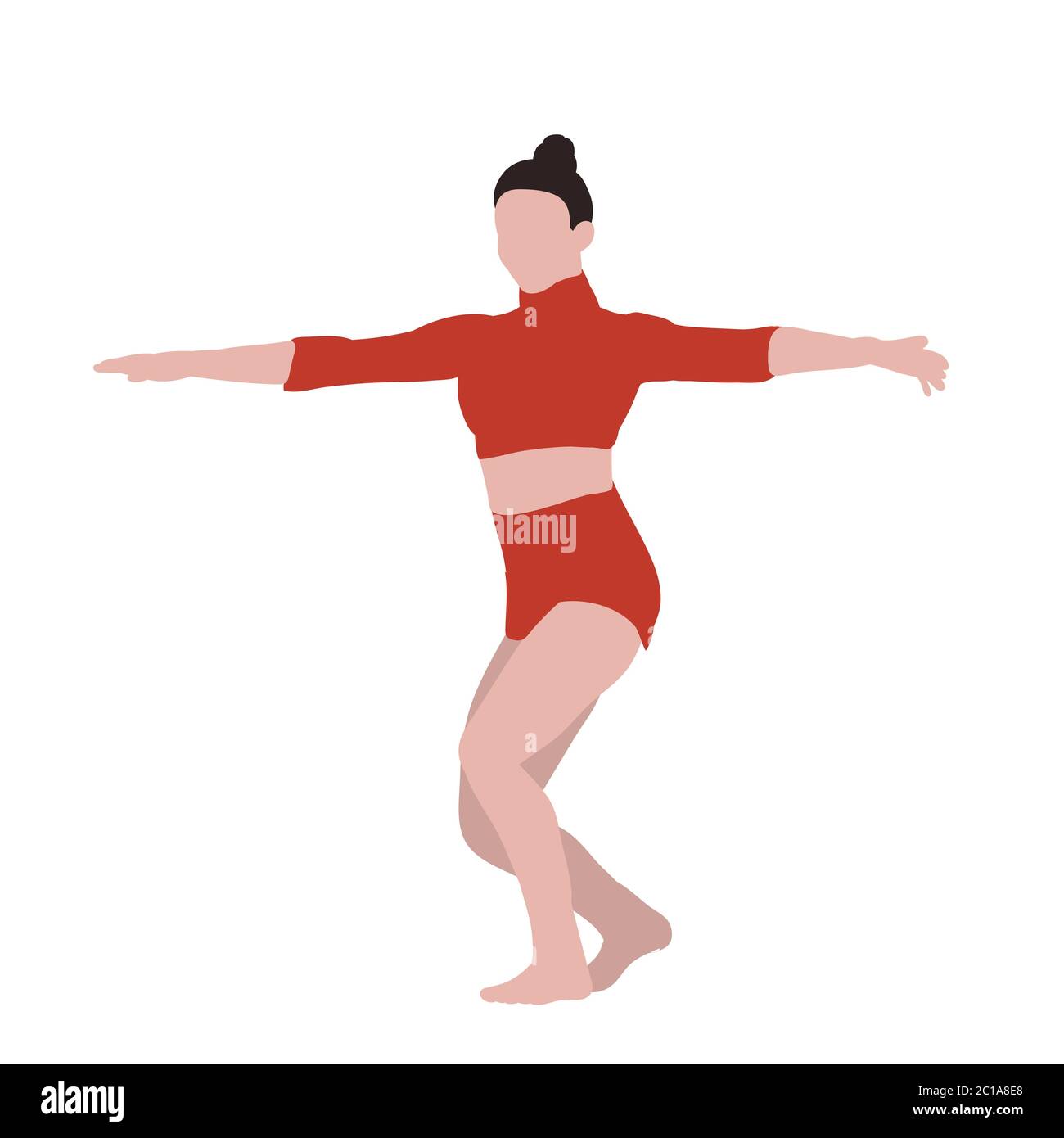 vector, on a white background, without face, in a flat style, girl ...
