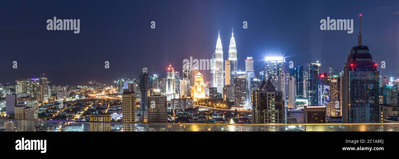 aerial view of modern city at night Stock Photo - Alamy