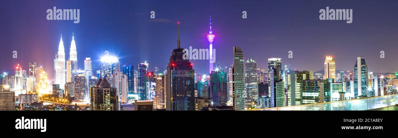 aerial view of modern city at night Stock Photo - Alamy