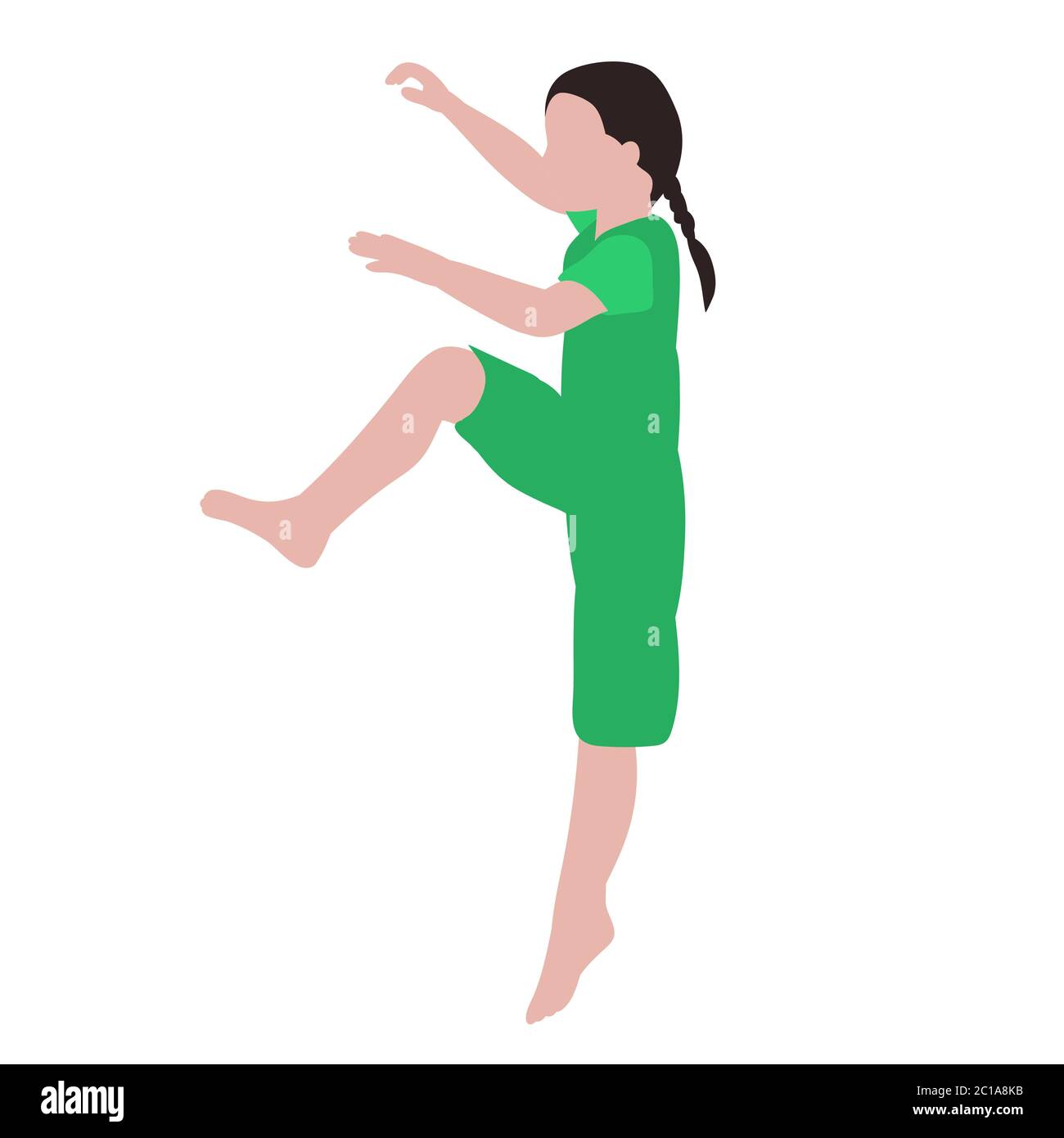 vector, on a white background, without face, in a flat style, girl ...