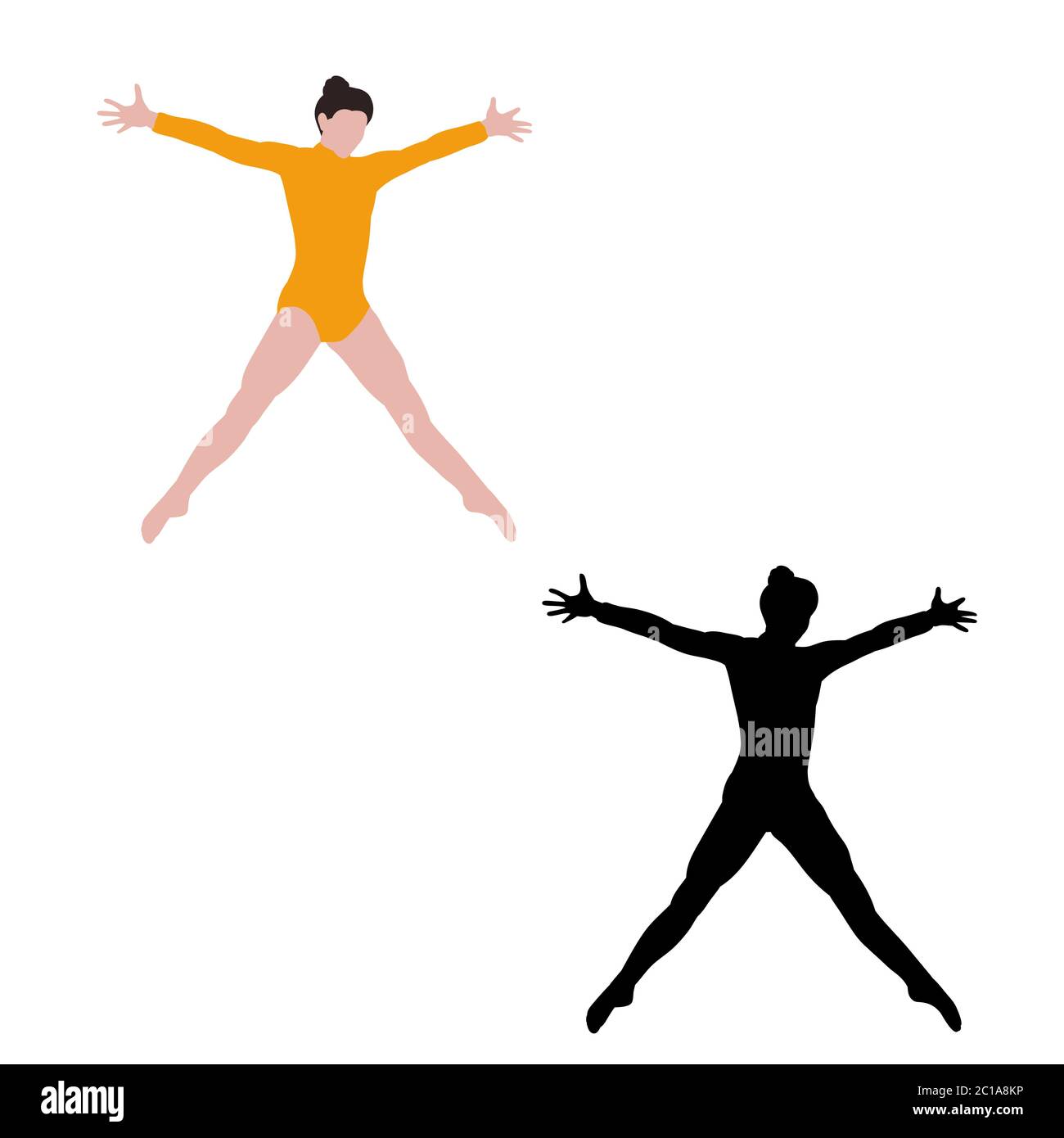 white background, dancing girl, no face Stock Vector Image & Art - Alamy