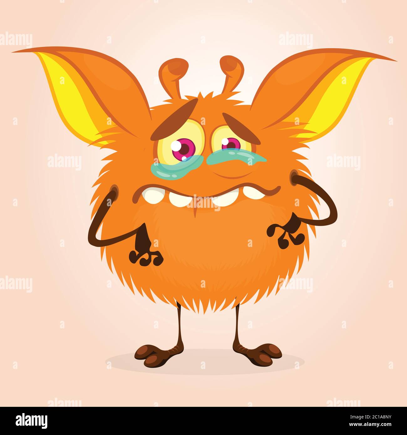 Cute Orange Monster Clipart