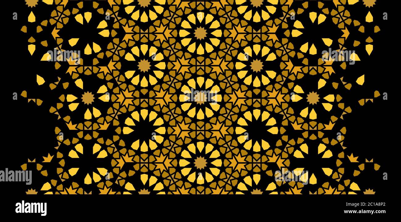 Luxury, premium, rich morocco golden and black islamic pattern ...