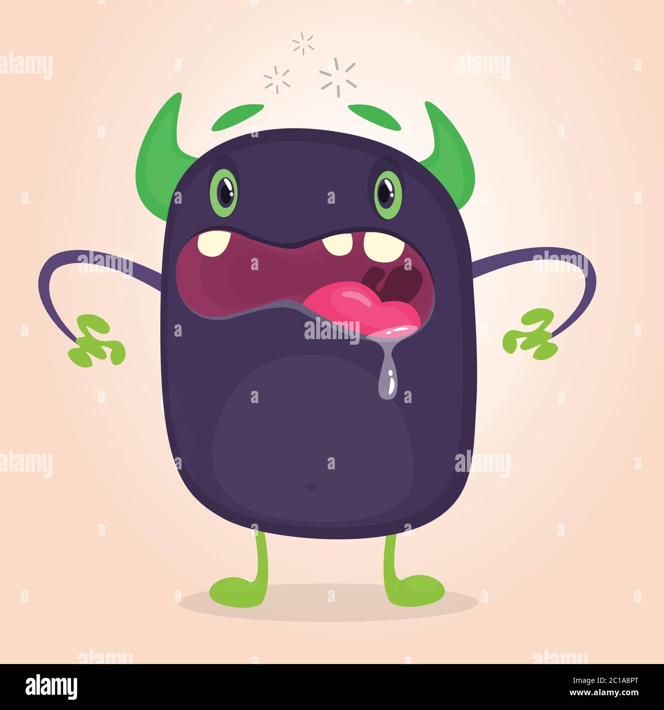 Angry cartoon black monster screaming. Yelling angry monster expression ...