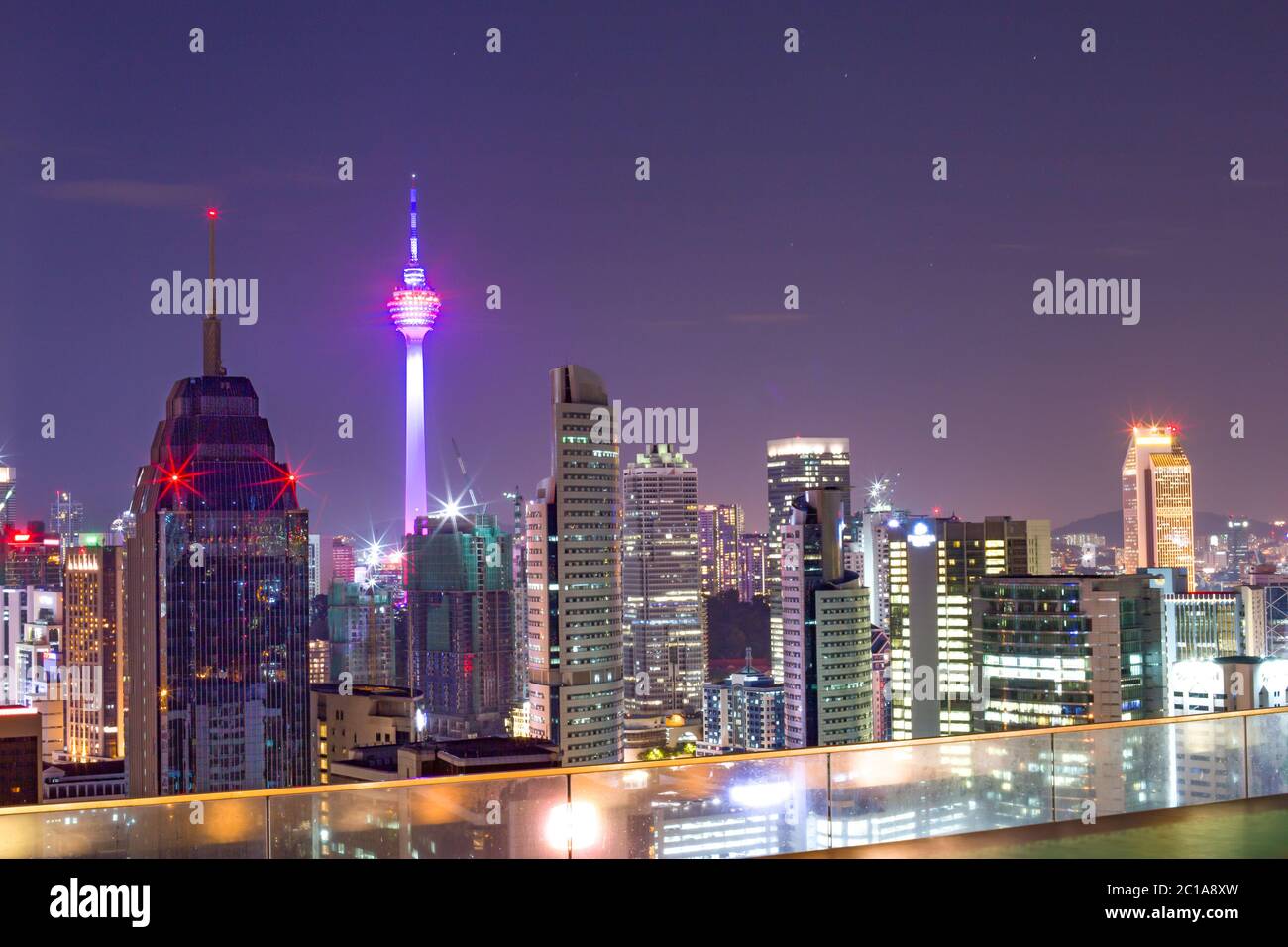 aerial view of modern city at night Stock Photo - Alamy