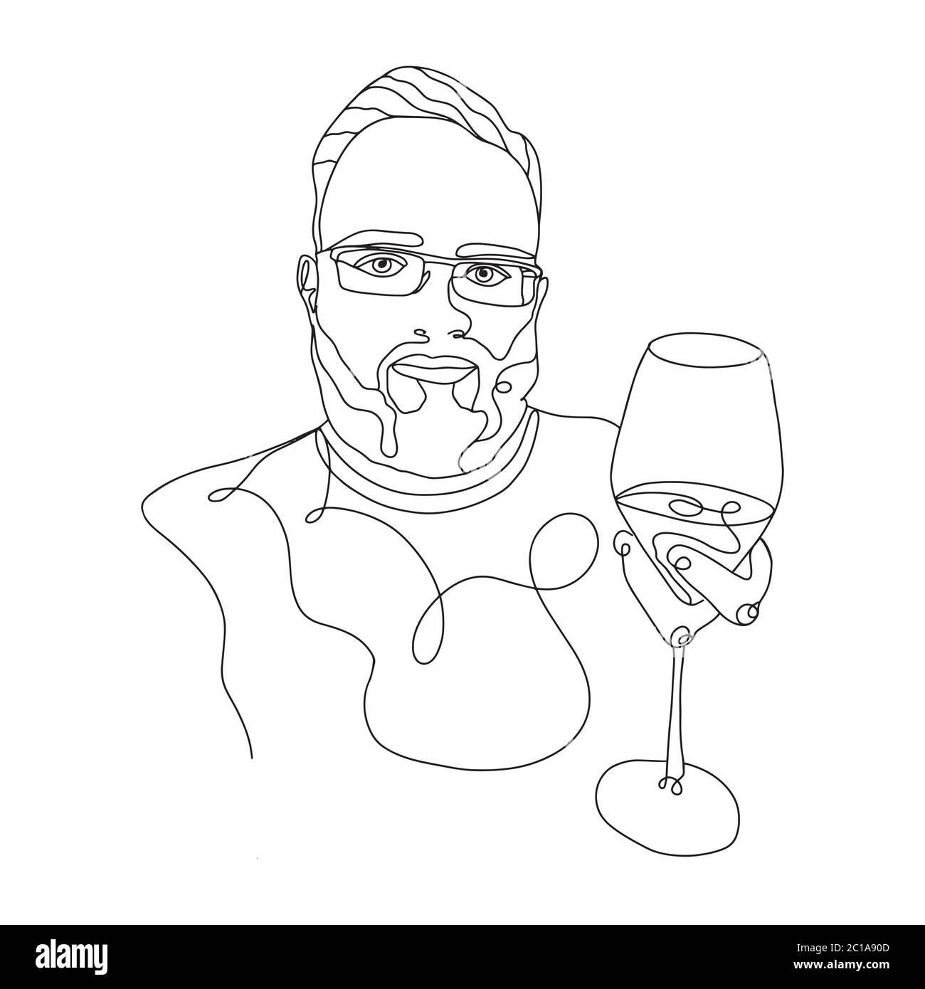 Minimalist one line drawing man Stock Vector Images - Alamy