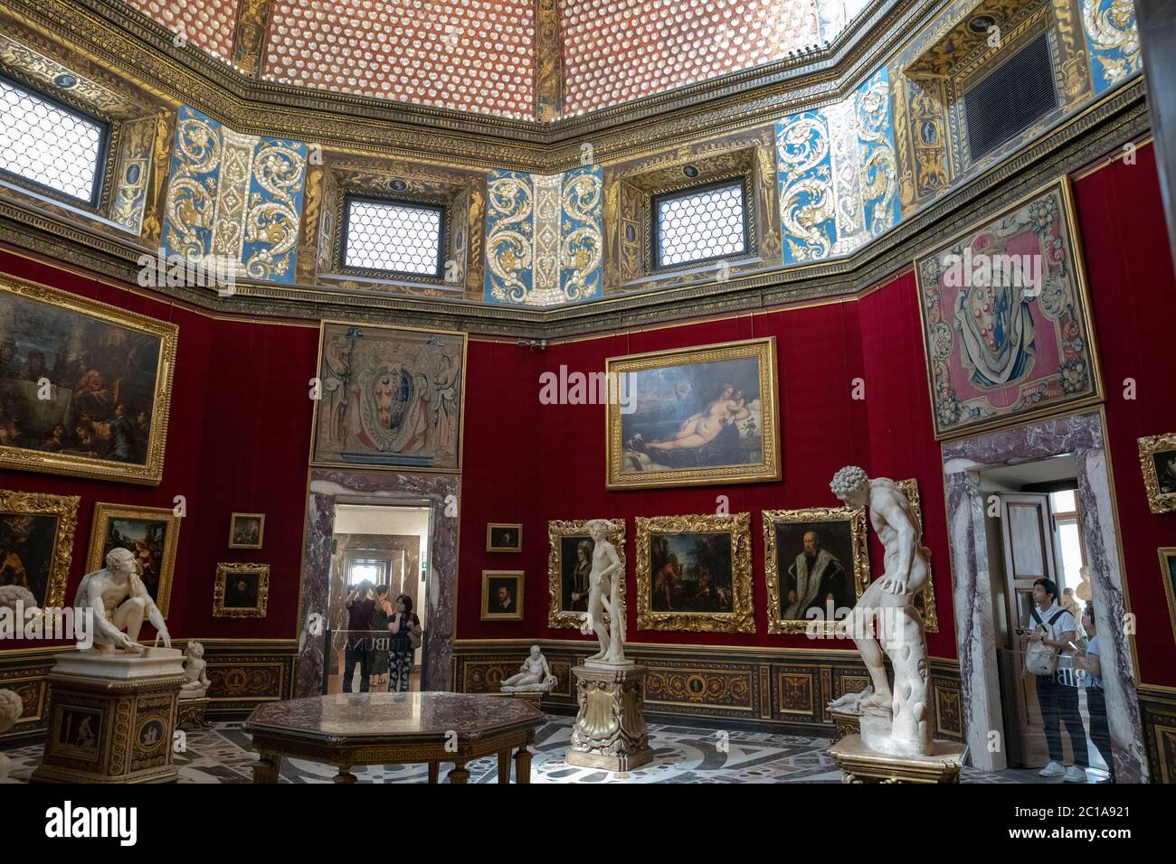 Florence, Italy - June 26, 2018: Panoramic view of interior and arts of ...