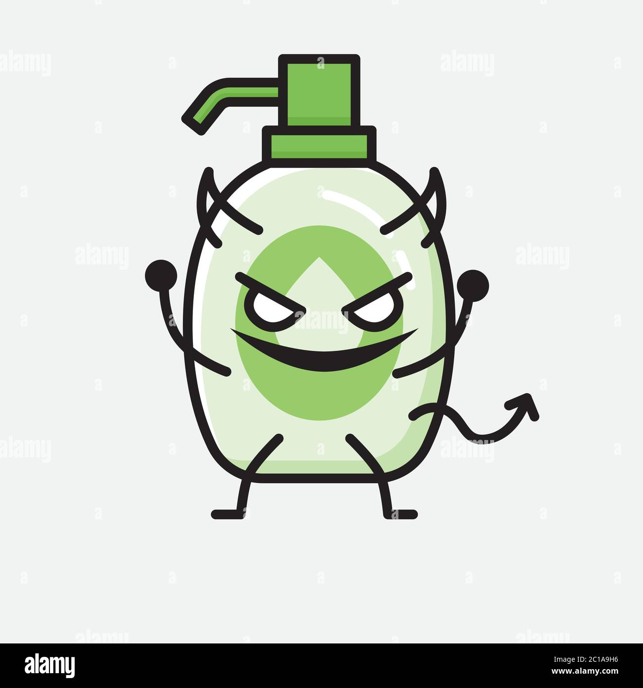 An illustration of Cute Hand Sanitizer Mascot Vector Character in Flat ...