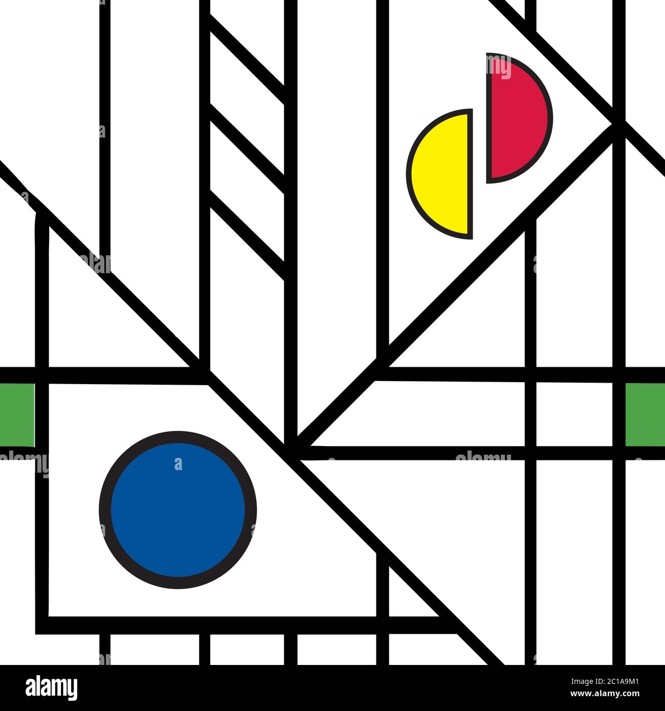 Abstract Mondrian style seamless vector pattern background. Fun ...