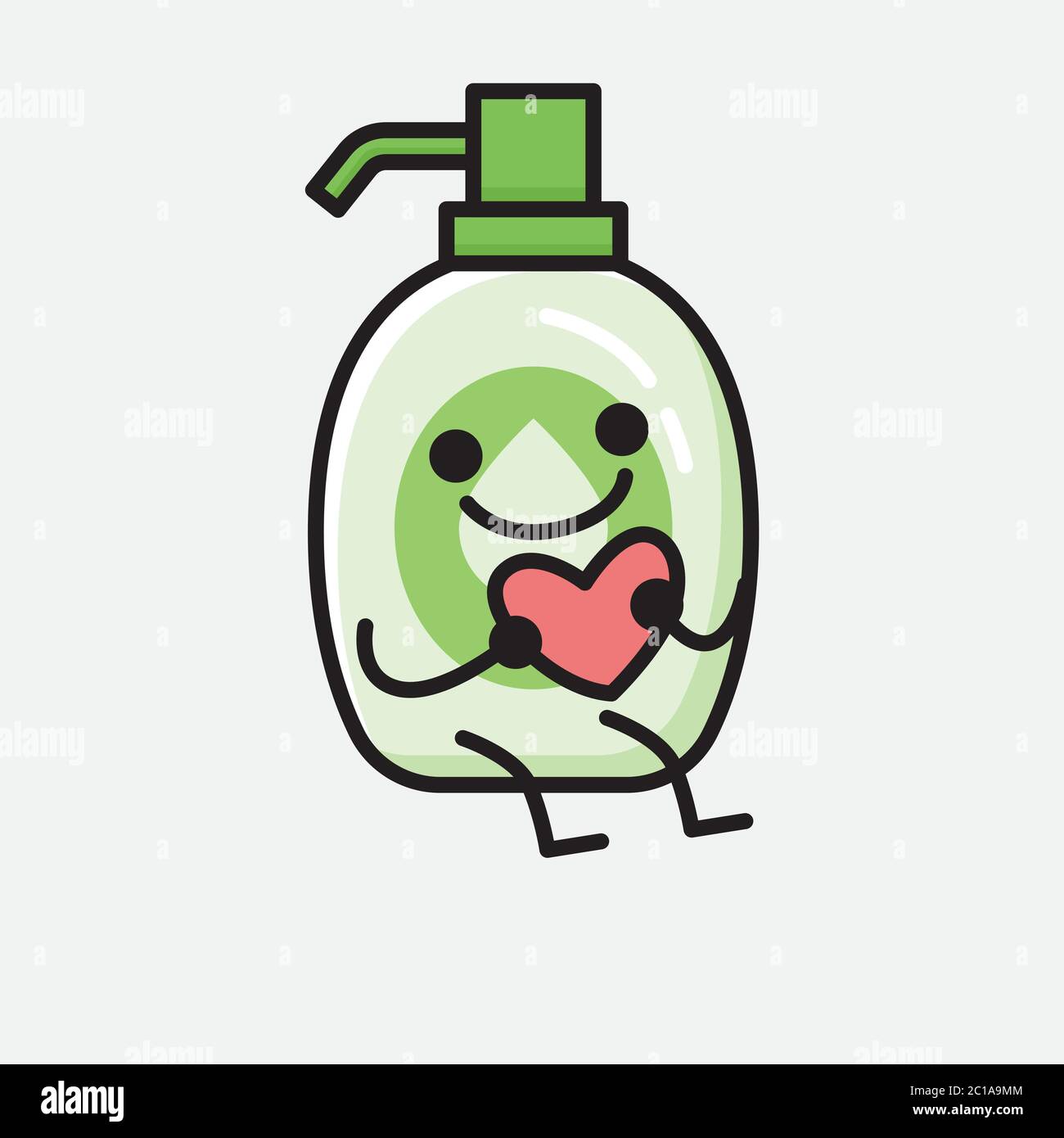 An illustration of Cute Hand Sanitizer Mascot Vector Character in Flat ...