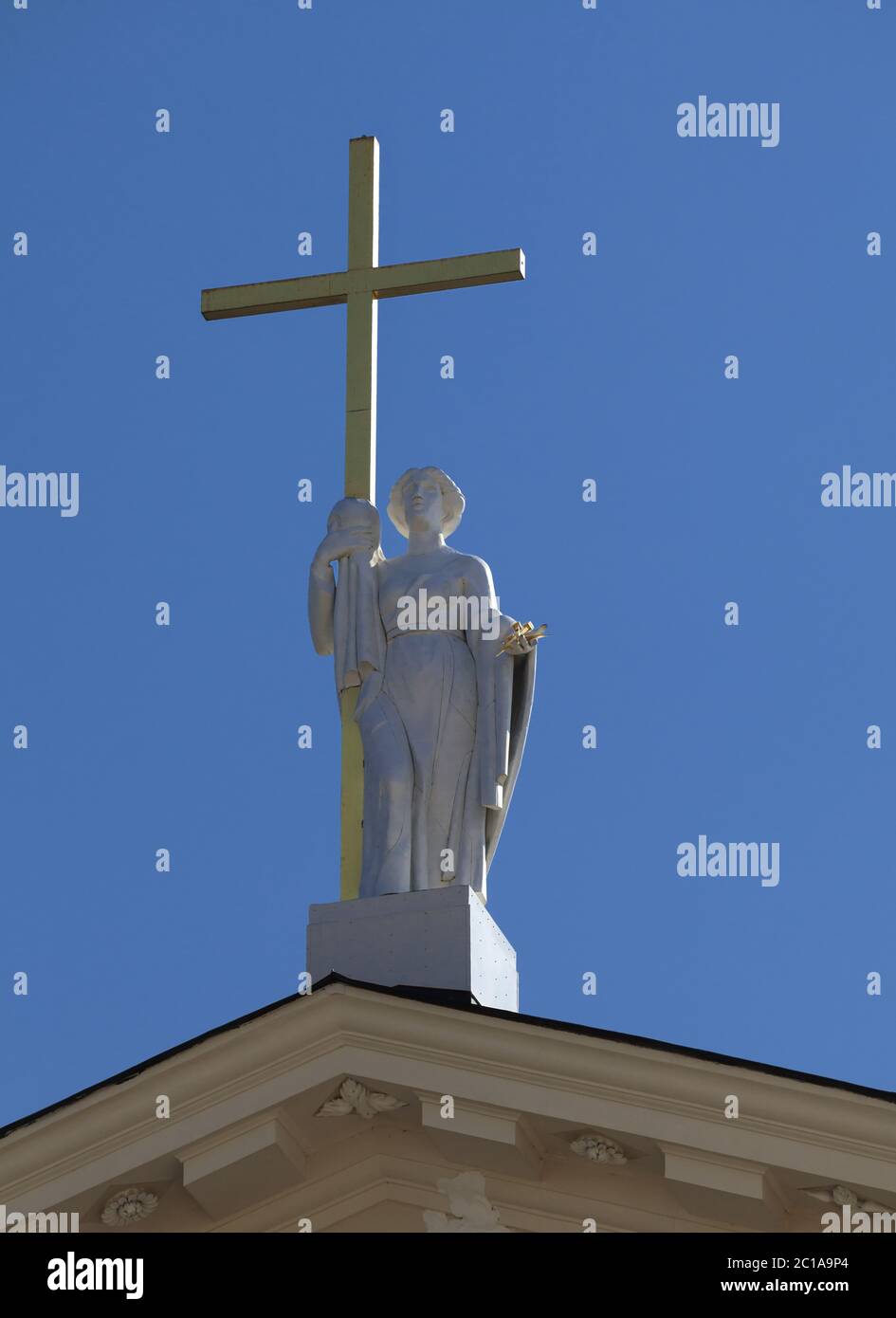 Statue of St. Helen on St. Stanislaus and St Ladislaus cathedral in ...