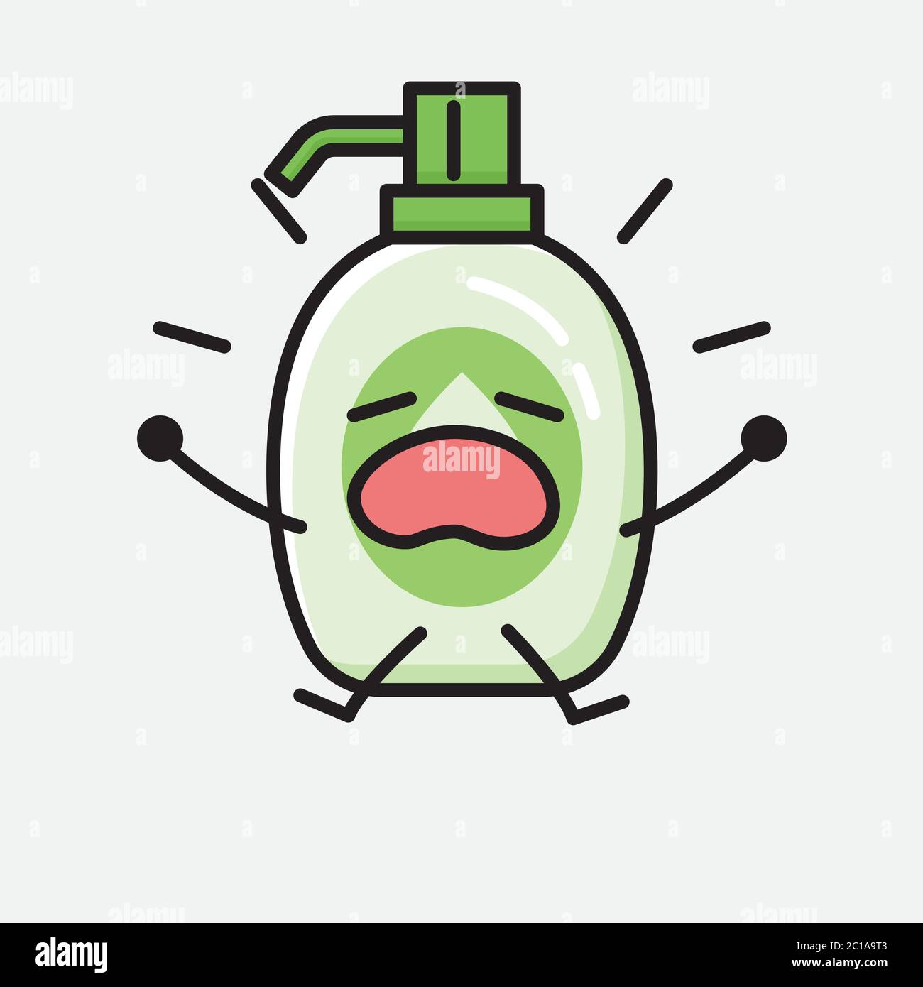 An illustration of Cute Hand Sanitizer Mascot Vector Character in Flat ...