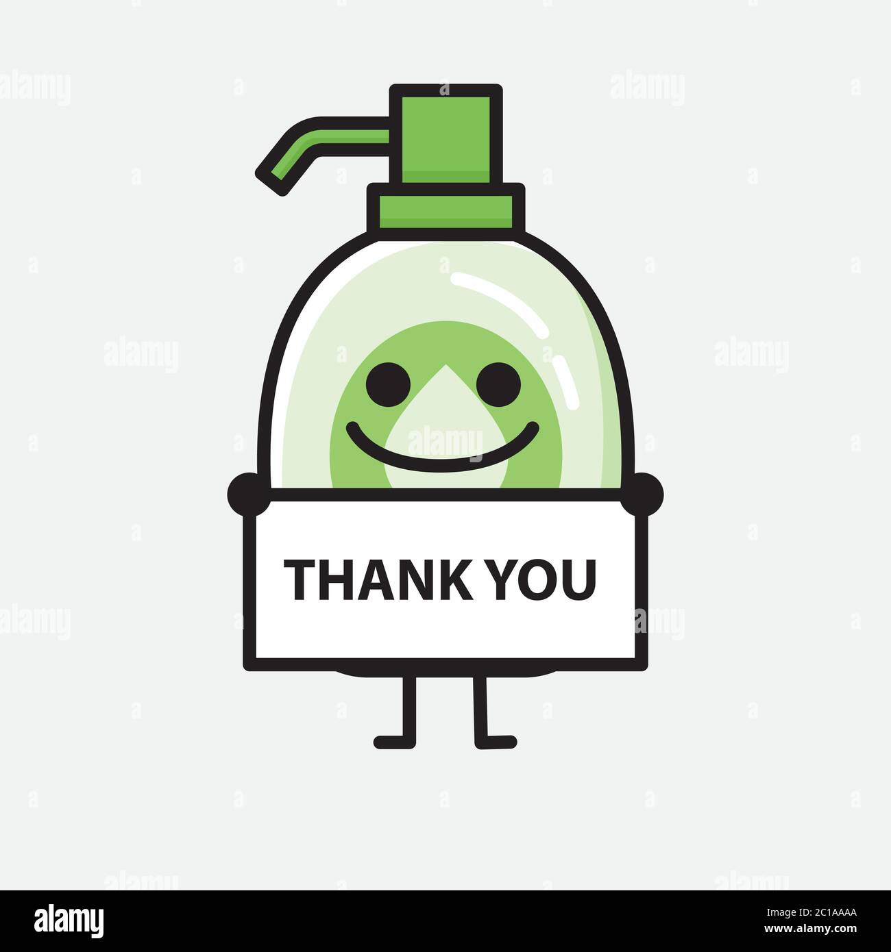 An illustration of Cute Hand Sanitizer Mascot Vector Character in Flat ...
