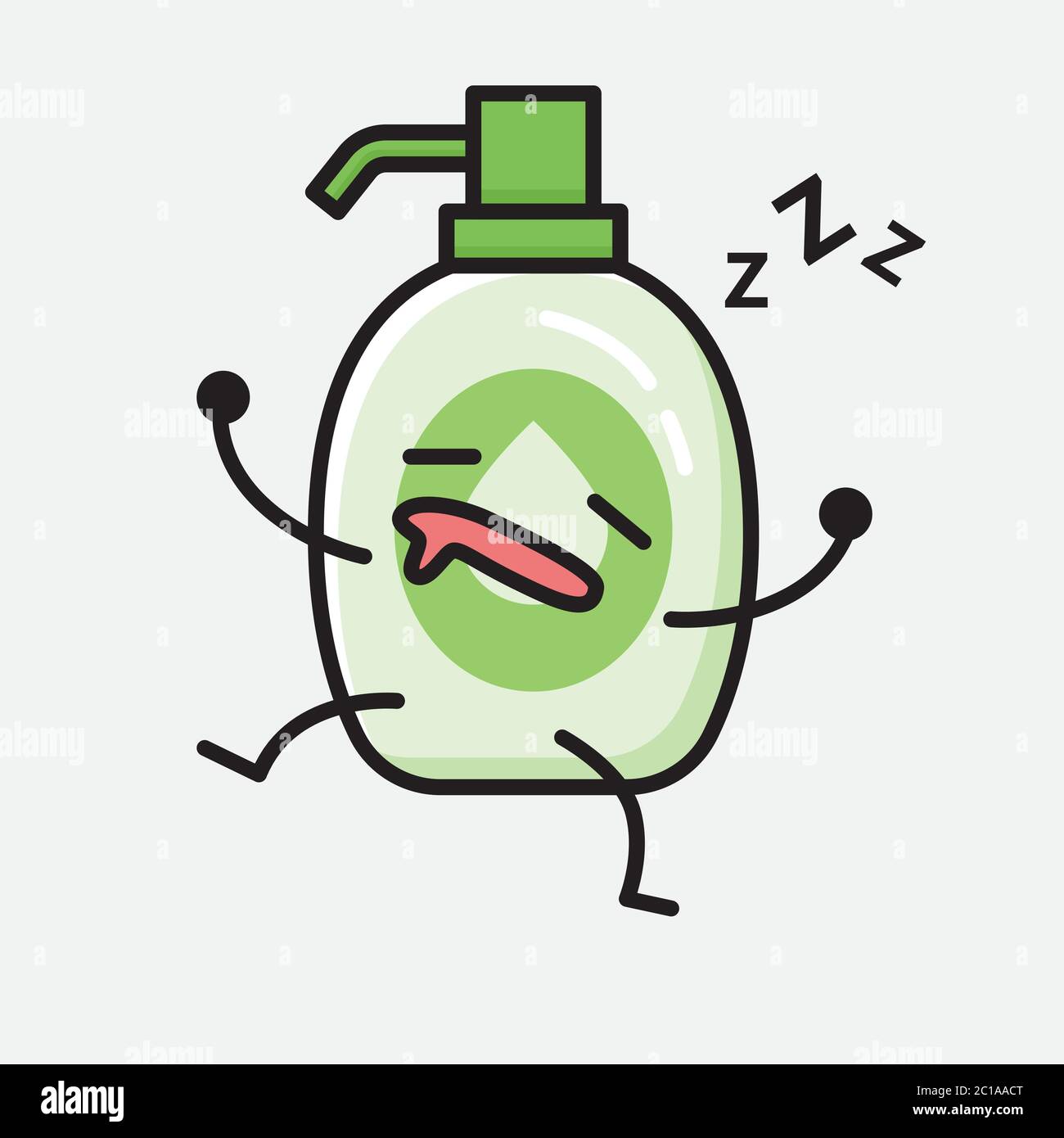 An illustration of Cute Hand Sanitizer Mascot Vector Character in Flat ...