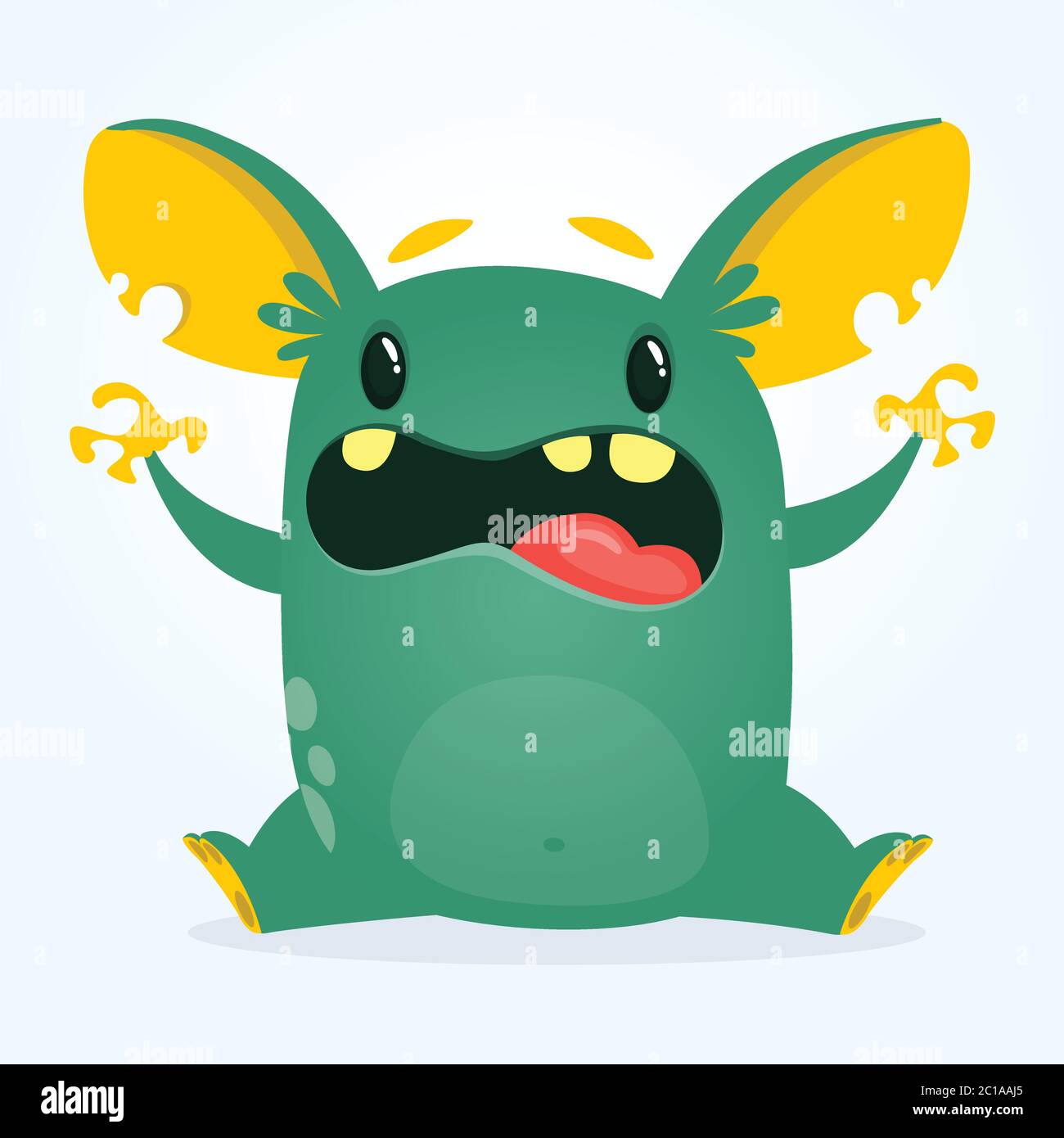 Angry cartoon blue monster. Big collection of cute monsters for ...