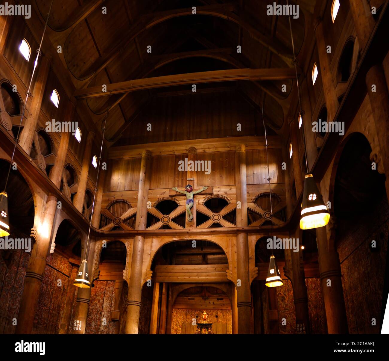 Interior of Heddal Stave Church, Notodden municipality, Norway Stock ...