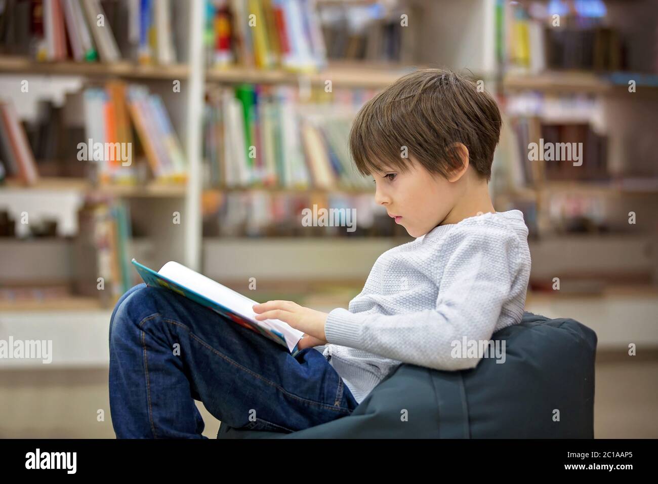 Smart children, boy brothers, toddler and school kid, educating ...