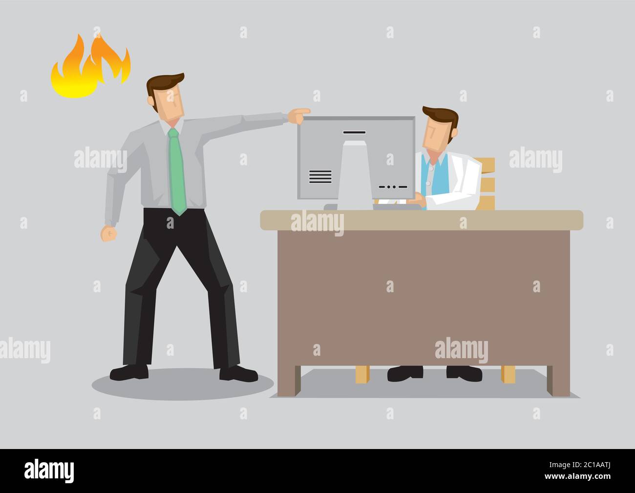 Cartoon vector illustration of angry man making a din at doctors office ...