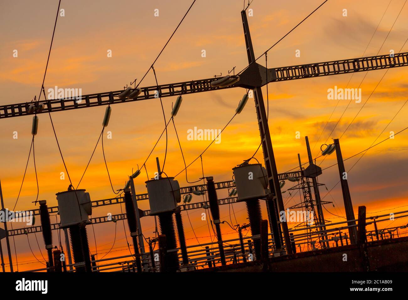 Wire electrical energy plant Stock Photo - Alamy