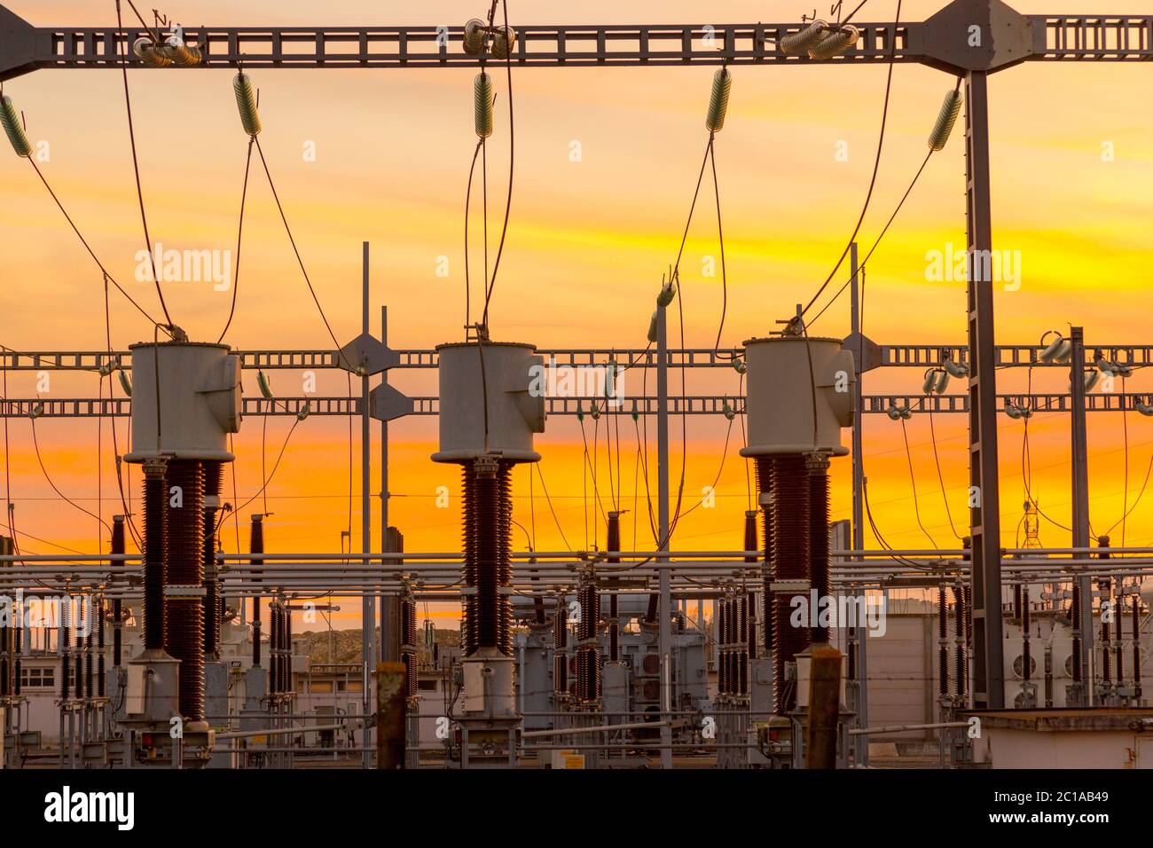 Wire electrical energy plant Stock Photo - Alamy
