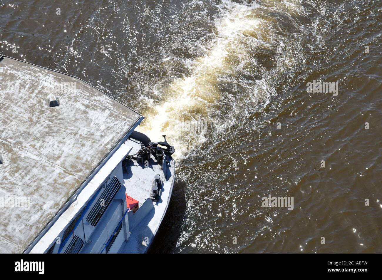 Ocean foamy water behind the stern of the ship Stock Photo - Alamy