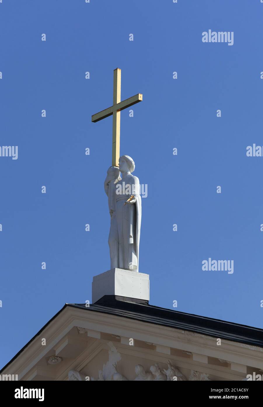 Statue of St. Helen on St. Stanislaus and St Ladislaus cathedral in ...