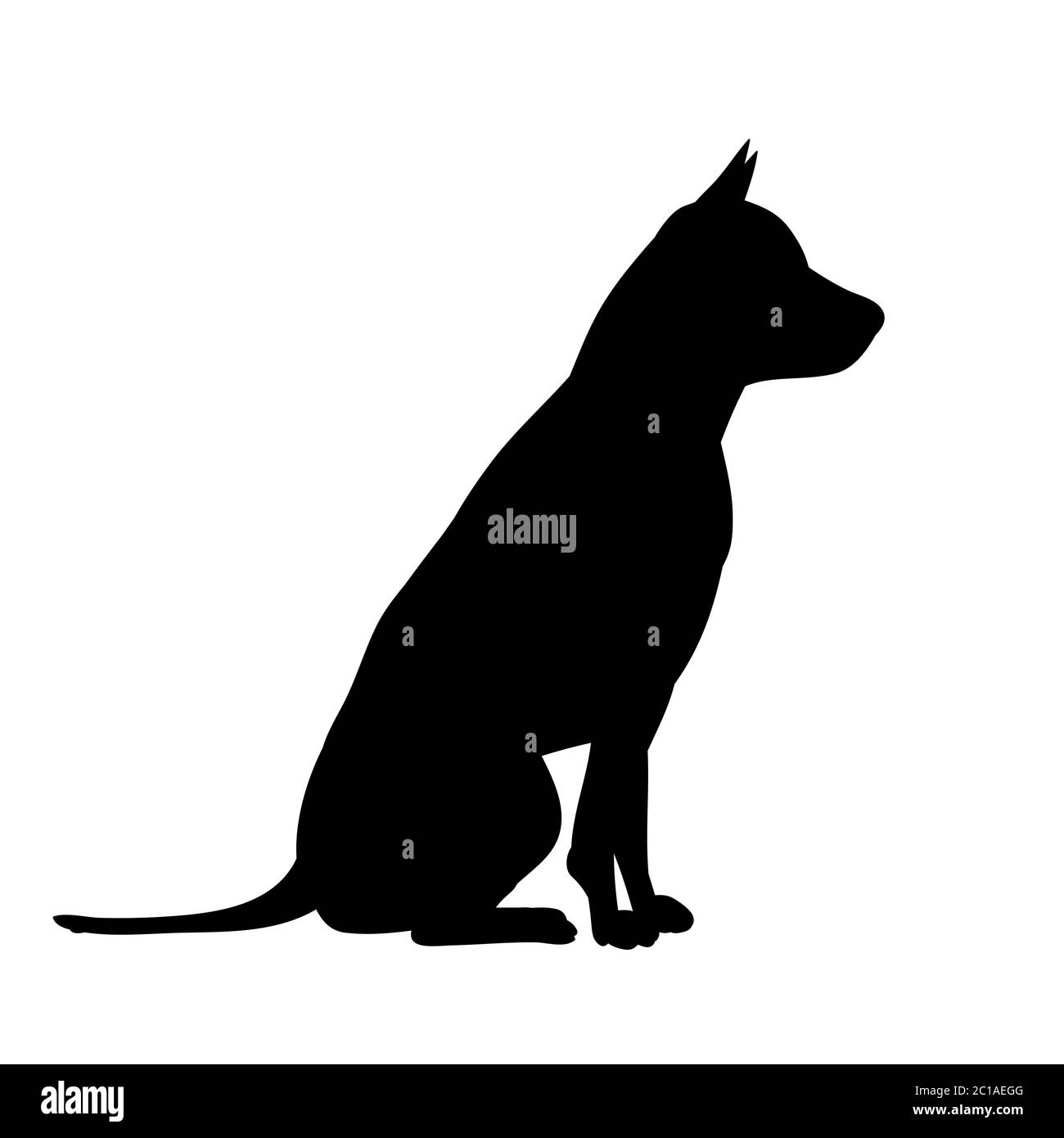 Dog Profile Silhouette Sitting