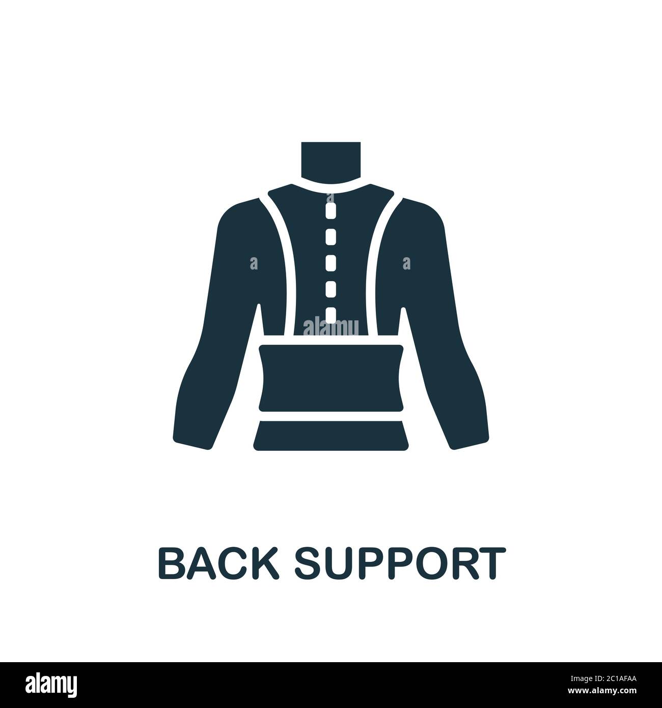 Back Support icon. Simple element from trauma rehabilitation collection ...
