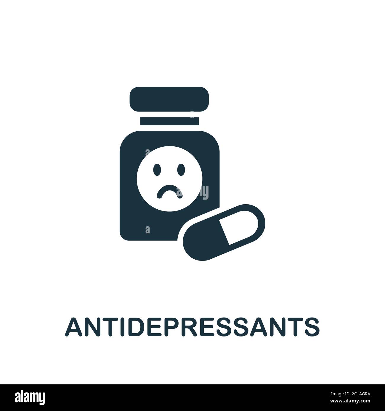 Antidepressants icon. Simple element from psychology collection ...